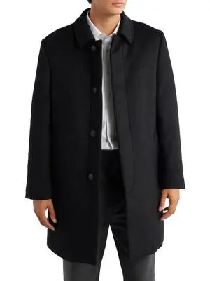 Hart Schaffner Marx Melville Wool-blend Longline Coat - Black