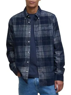 Barbour Blair Tailored Fit Plaid Cotton Corduroy Button-down Shirt - Riverstone Tartan