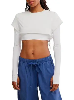 Free People Layered Crop Top - White