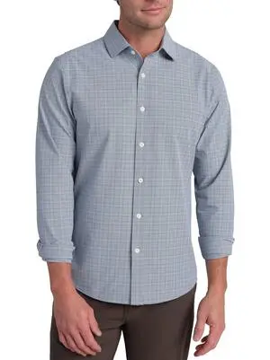 RHONE State Of Mind Check Slim Fit Button-up Shirt - Blue Pearl Houndstooth
