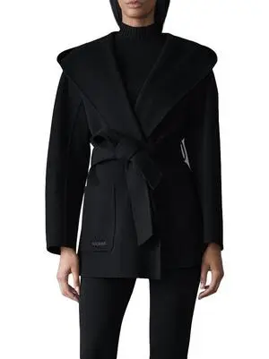 Mackage Paya Belted Wool Coat Black