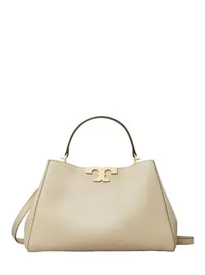 Tory Burch Eleanor Soft Leather Satchel - Light Stone