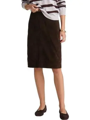 Madewell Suede Column Knee-length Skirt - Dark Carob