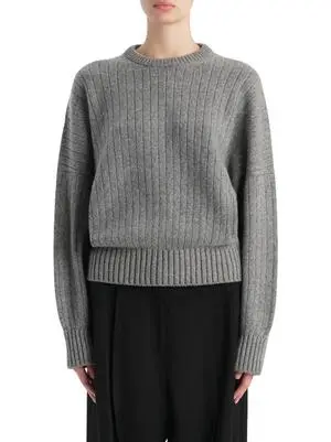 Khaite Lennox Oversize Cashmere Sweater - Fog