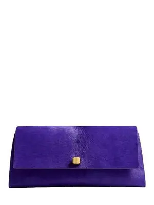Khaite Audrey Calf Hair Clutch Amethyst