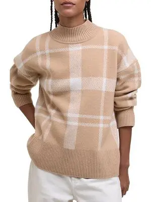 Barbour Harriet Plaid Wool-blend Sweater - Pale Camel