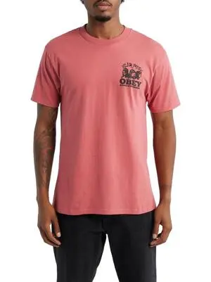 Obey Head Jazz Graphic T-shirt - Mineral Red