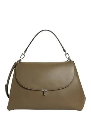 TOTÊME T-lock Leather Shoulder Bag - Taupe