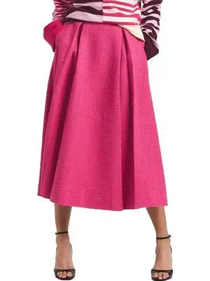 Derek Lam 10 Crosby Fenella Tweed Midi Skirt - French Rose