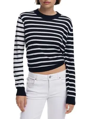 Desigual Striped Crewneck Pullover - Black