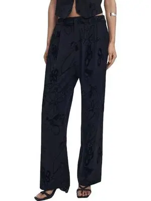 Desigual Pleated Wide Leg Pants - Black