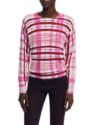 Desigual Striped Crewneck Pullover - Pink