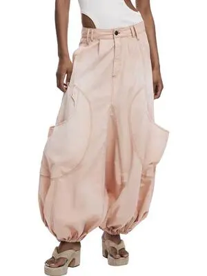 Desigual Cotton Harem Cargo Pants - Pink