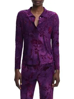 DESIGUAL Floral Button-Up Shirt