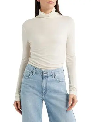 BOSS Elavu Turtleneck Top - Soft Cream