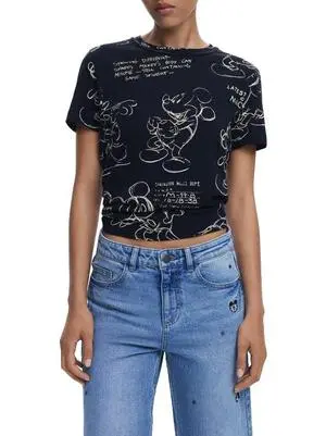 Desigual Mickey Mouse Graphic T-shirt - Black