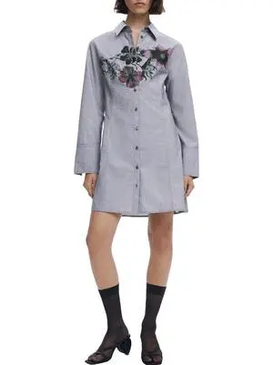 DESIGUAL Floral Long Sleeve Shirtdress