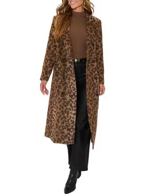 VICI Animal Print Double-Breasted Coat