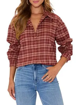 VICI Plaid Button-up Shirt - Brick Plaid