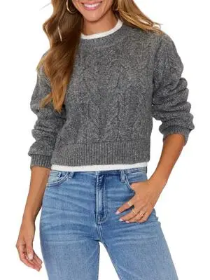 VICI Isla Cable Knit Sweater - Charcoal
