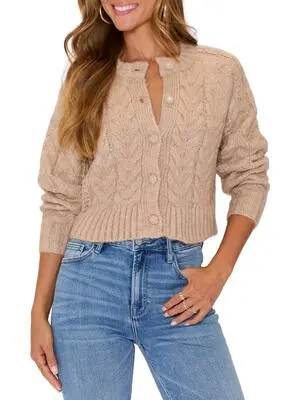 VICI Harper Cable Knit Cardigan - Taupe