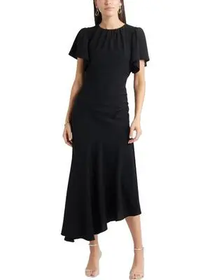 Chelsea28 Asymmetric Crepe Maxi Dress - Black