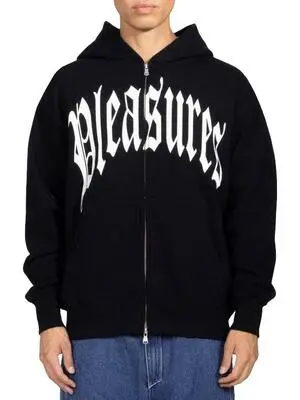 PLEASURES Twitch Graphic Zip Hoodie - Black