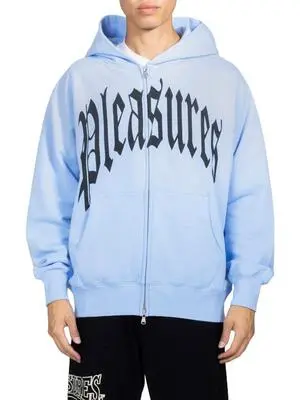 PLEASURES Twitch Graphic Zip Hoodie - Powder Blue