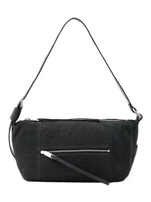 ALLSAINTS Vega G Lambskin Leather Baguette Bag - Meteorite Grey