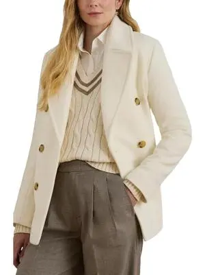 Ralph Lauren Wool Double-breasted Jacket - Moda Cream