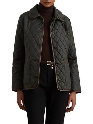 Ralph Lauren Quilted Button-front Jacket - Litchfield Loden