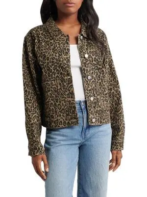 PTCL Print Denim Trucker Jacket - Leopard