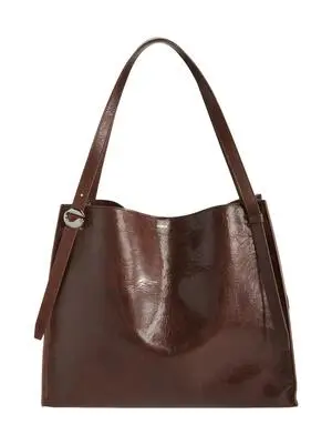 Coperni Belt Leather Tote - Brw Brown