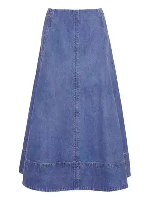 Cara Cara Aisha Denim A-line Midi Skirt - Blue