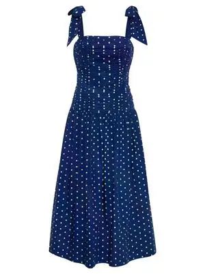 Cara Cara Rahi Polka-dot Midi Dress - Blue