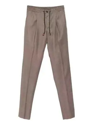 Incotex Pleated Drawstring Trousers - Brown