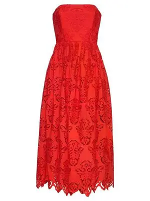 Cara Cara Torres Strapless Midi Dress - Red