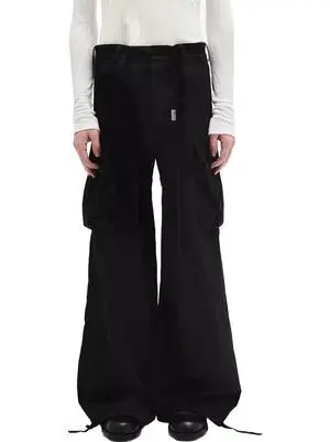 ANN DEMEULEMEESTER Cargo-pocket Wide Leg Trousers - Black