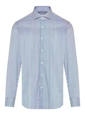 BARBA NAPOLI Pinstripe Shirt - Blue