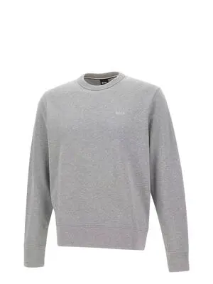 BOSS Crew-neck Sweatshirt With Embroidered Logo - Grey