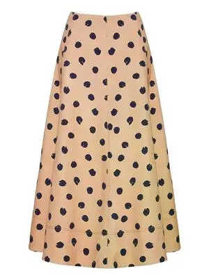Cara Cara Aisha Polka Dot-print Midi Skirt - Neutrals