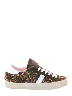 D.a.t.e. Leopard Print Suede Sneakers - Brown