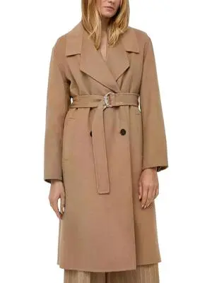 BOSS Belted Double-breasted Coat - Neutrals