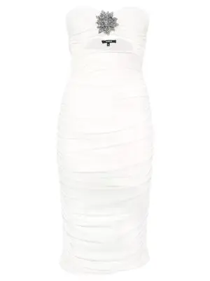 Amen Jewel-embellished Strapless Dress - White
