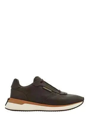 FERRAGAMO Calfskin Leather Sneakers - Brown