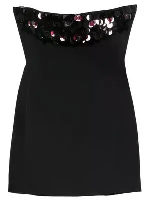 DAVID KOMA Sequin-Embellished Strapless Mini Dress
