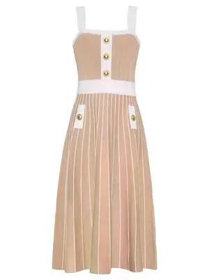 Cara Cara Aurora Striped Midi Dress - Neutrals