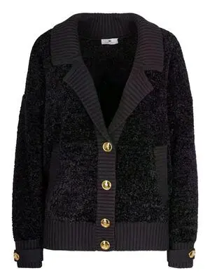 Elisabetta Franchi Textured Knit Cardigan - Black