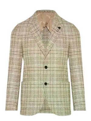 LARDINI Checked Two-button Blazer - Neutrals
