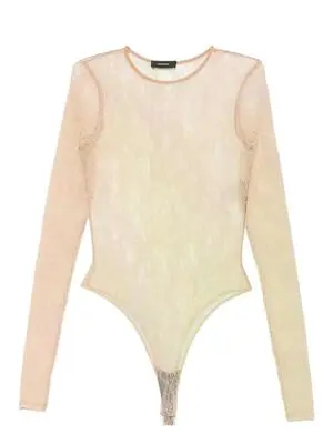 Wardrobe.NYC Lace Long-sleeves Bodysuit - Neutrals